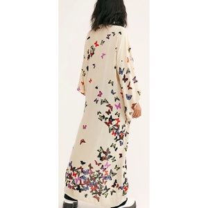Free People | Tops | New Free People Butterfly Kisses Os Ivory Longline ...